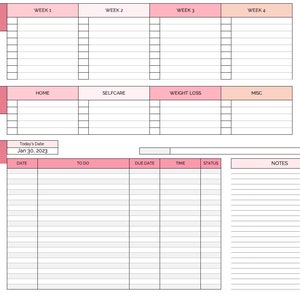 Daily Habit Tracker - Pink 2023 Digital Productivity Planner - Etsy