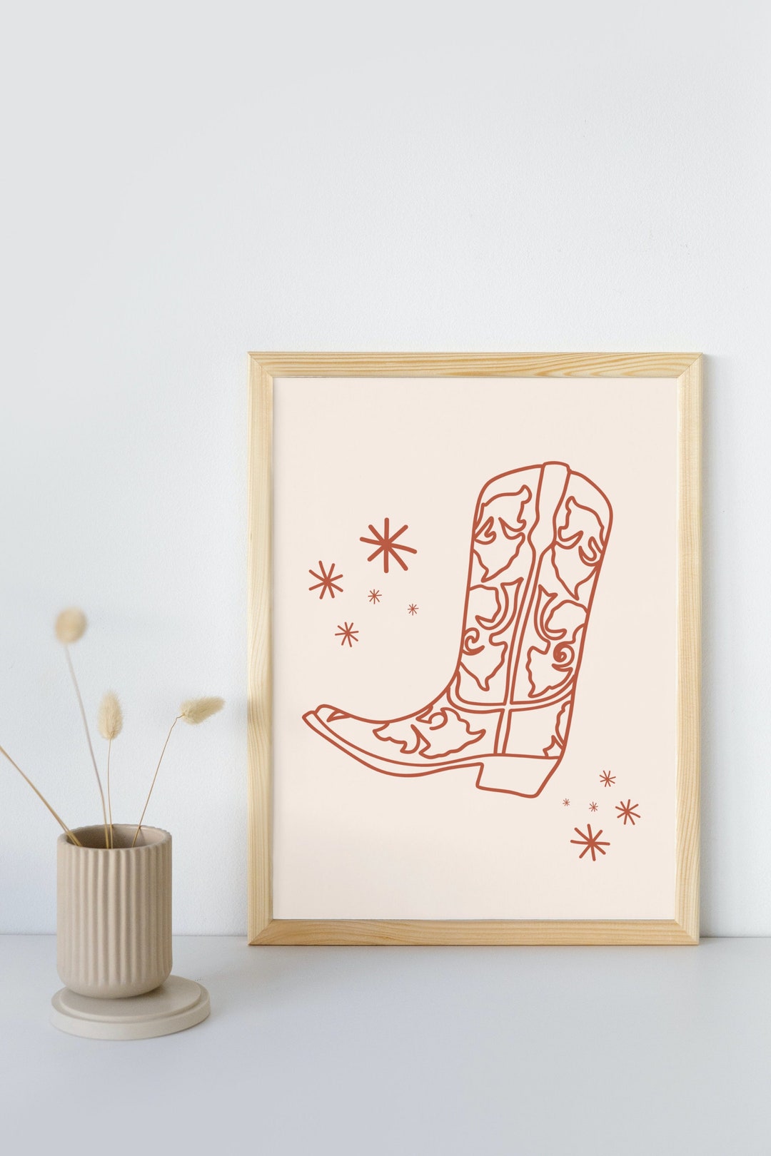 Western Printable Art Digital Download Simple Art Cowgirl Art Digital ...