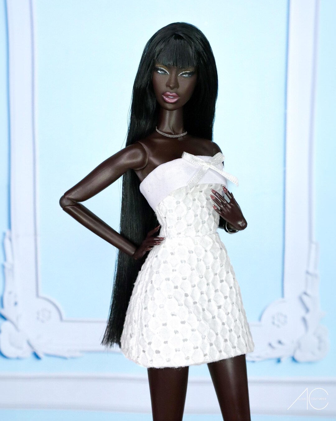 Little White Dress for Fashion Royalty or Nuface Doll Clothes - Etsy