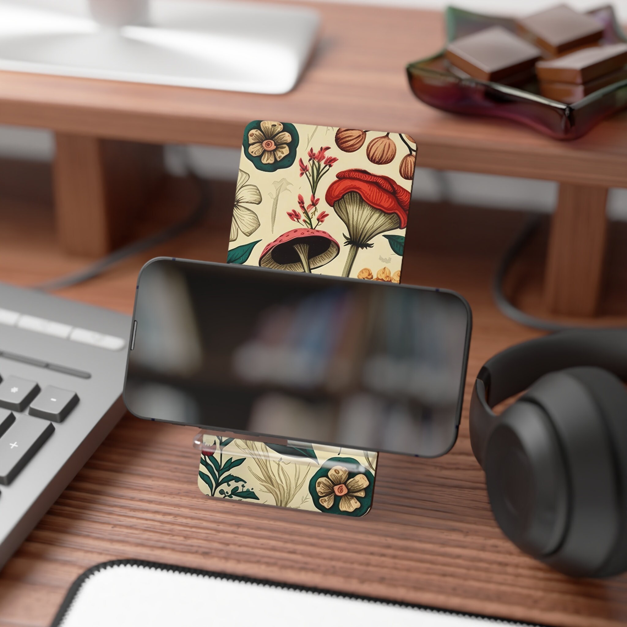 Botanical Mushroom Cottagecore Mobile Display Stand for Smartphones ...