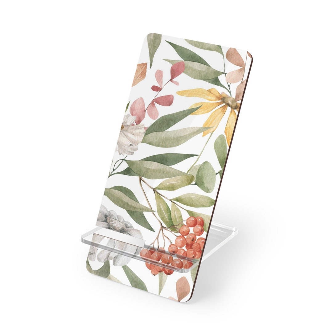 Floral Pattern Mobile Display Stand for Smartphones, Pretty Botanical ...