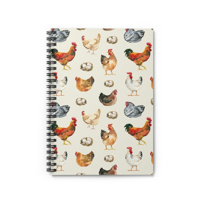 Spiral Notebook, Chicken Lined Notebook, Chicken Keeping Journal ...