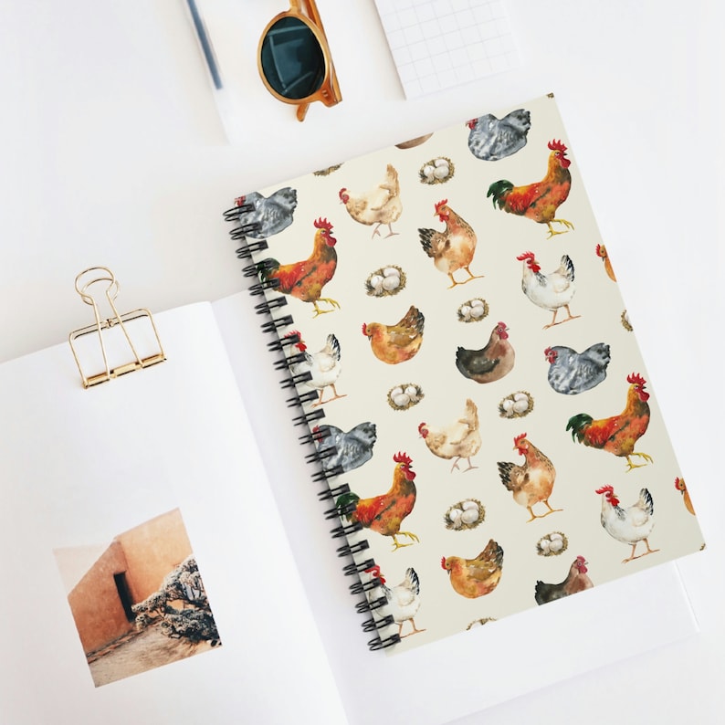 Spiral Notebook, Chicken Lined Notebook, Chicken Keeping Journal ...