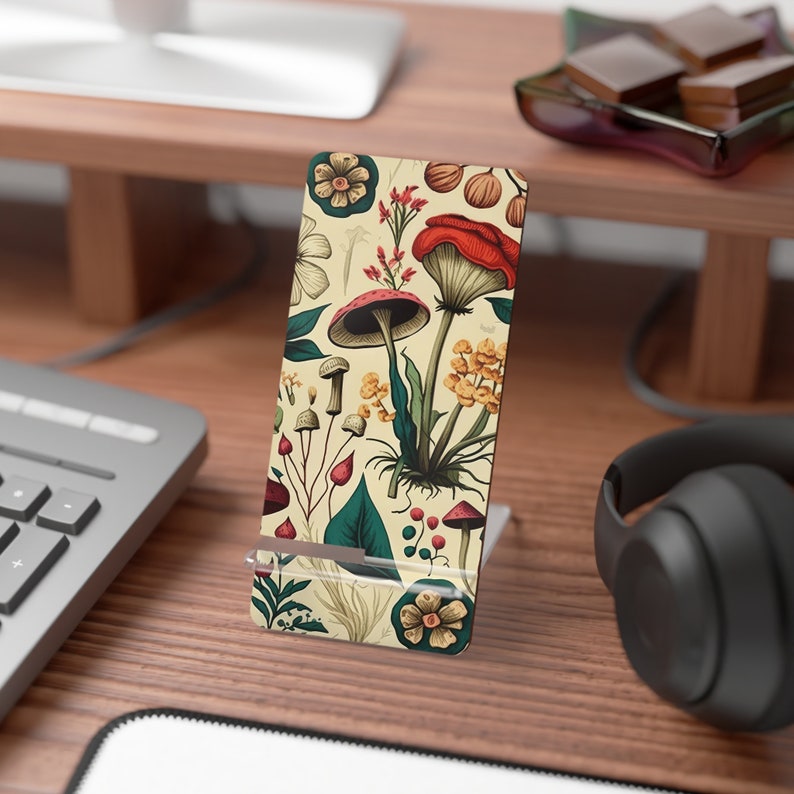 Botanical Mushroom Cottagecore Mobile Display Stand for Smartphones ...