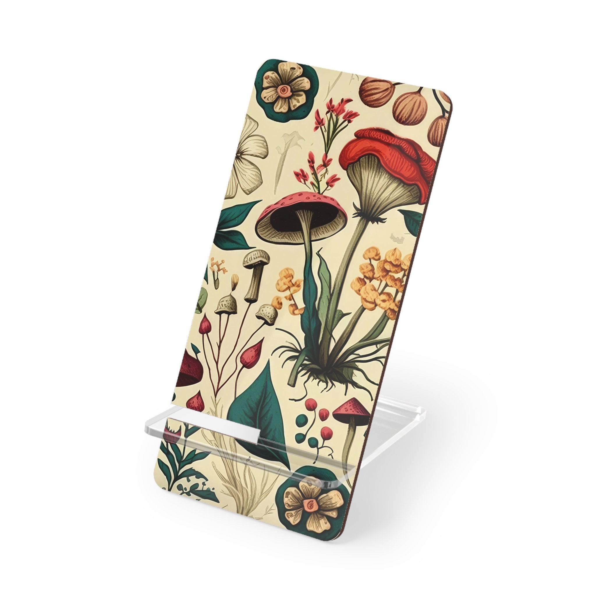Botanical Mushroom Cottagecore Mobile Display Stand for Smartphones ...