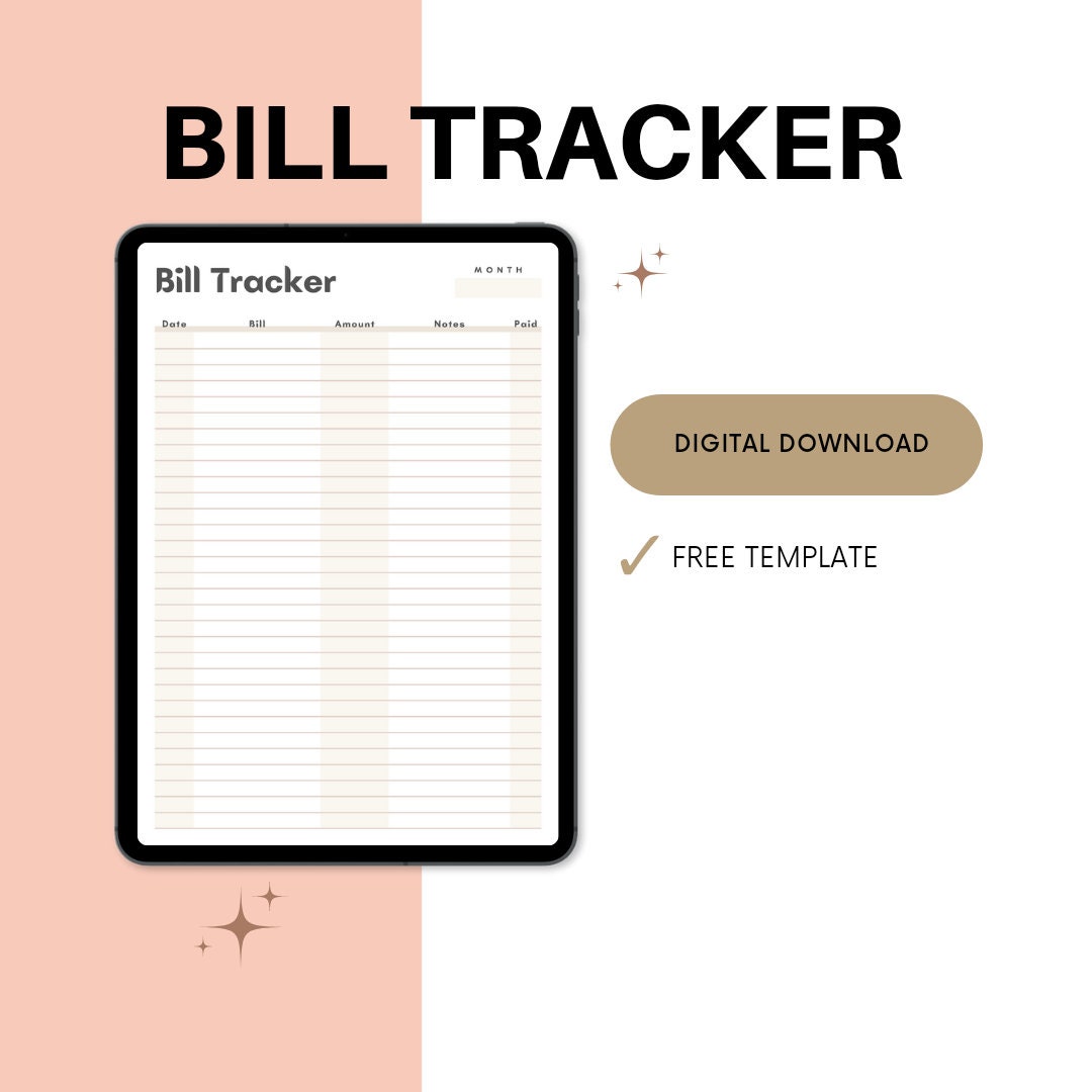 Bill Tracker, Debt Tracker, Financial Status, Planner, Income Tracker ...