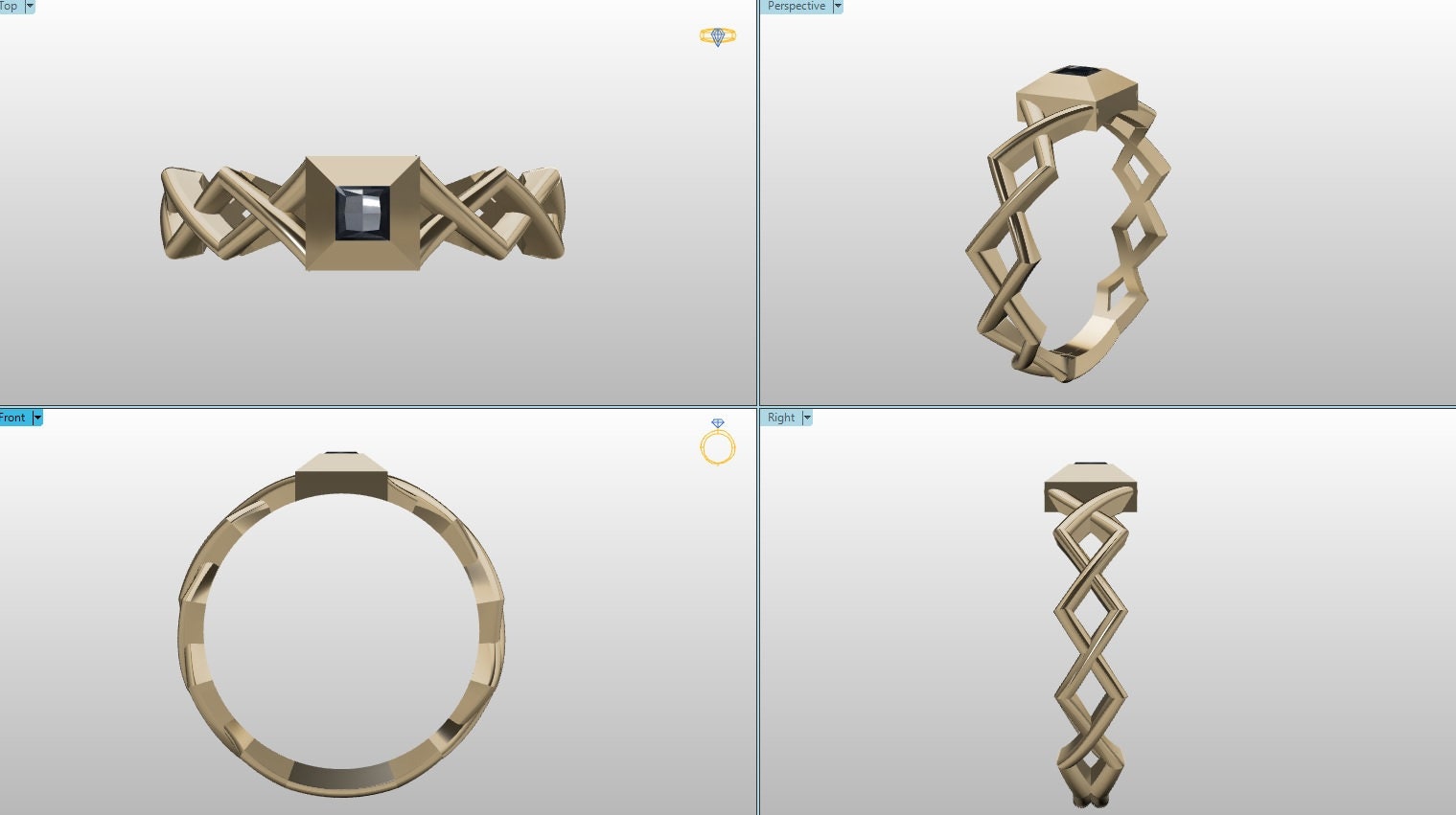 Square Box Vintage Style Ring Design 3D File - Etsy