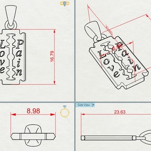 Razor Blade 3D Design File Love and Pain - Etsy