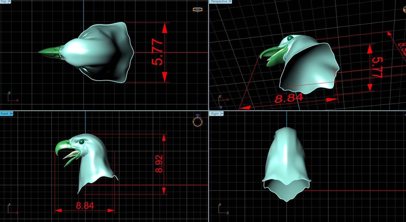 Eagle Bird Face 3D Design File - Etsy