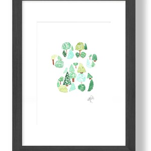 Dog Paw, Tree, Watercolor Art Print - Etsy