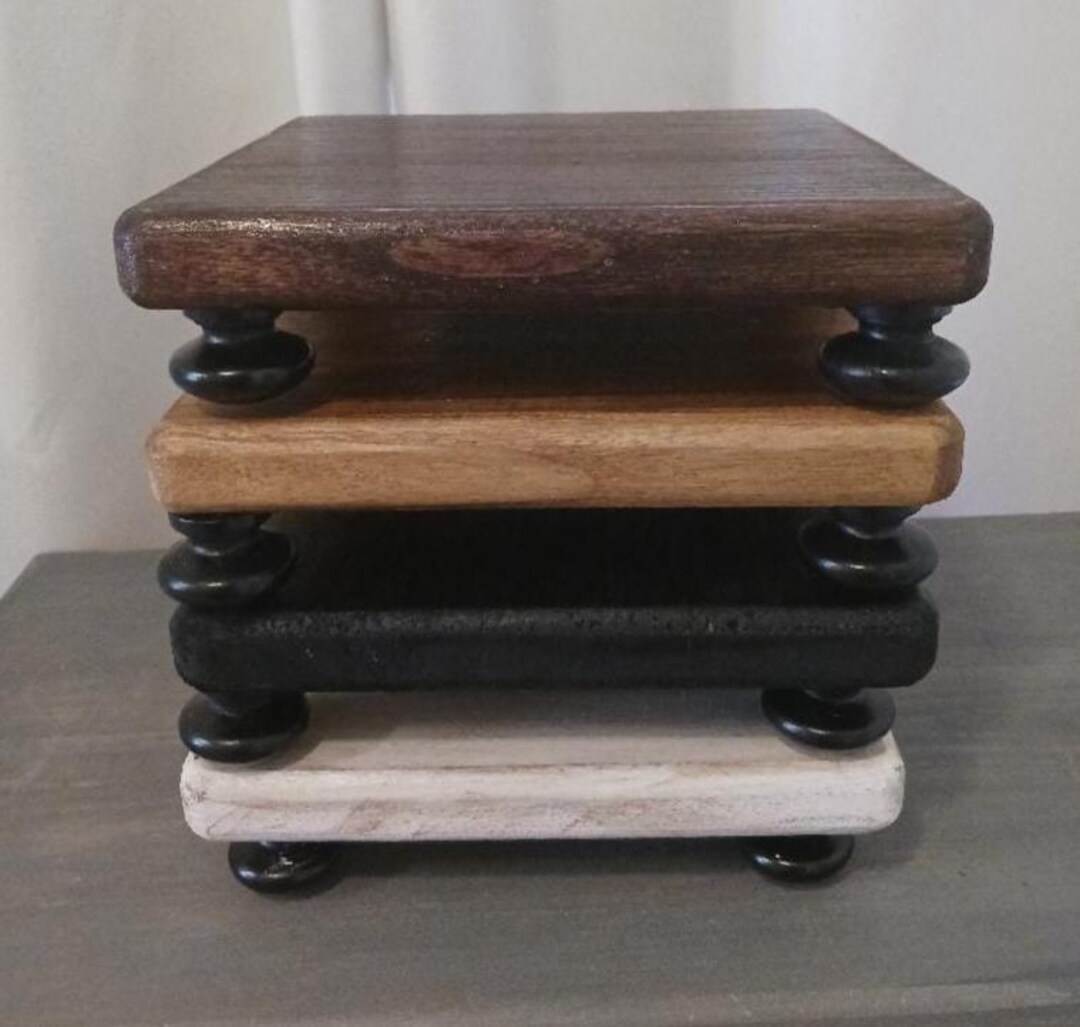 Rustic Farmhouse Wood Riser: Square Plant or Candle Display - Etsy