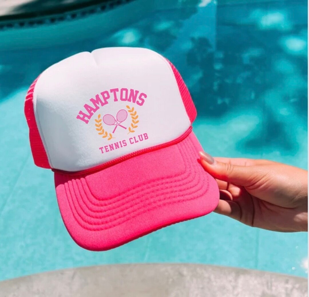 Hamptons Tennis Club Hat, Preppy Trucker Hat, Country Club Trucker Hat ...