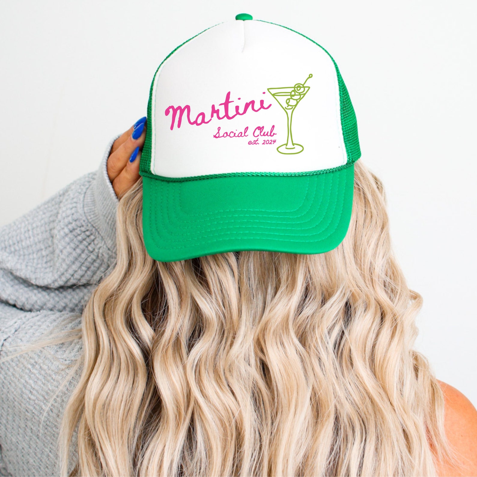 Martini Social Club Trucker Hat, Trendy Summer Cocktail Hat, Tini Time ...