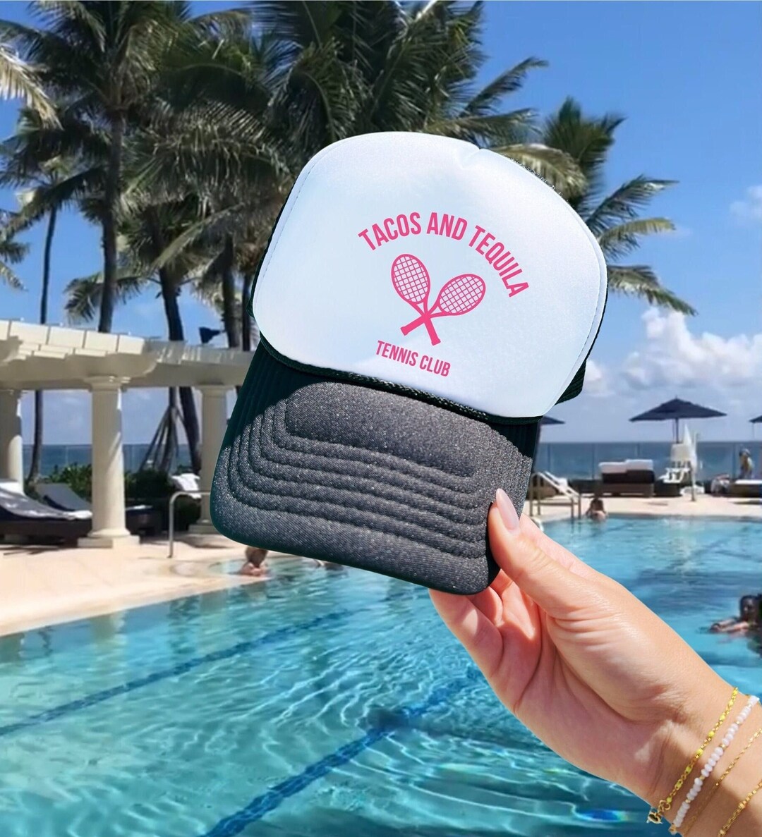 Tacos and Tequila Trucker Hat, Trendy Summer Trucker Hat, Tennis Club ...