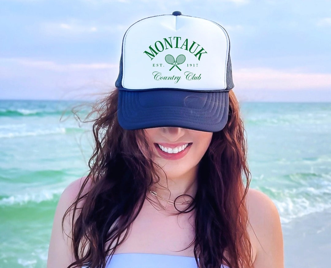 Montauk Country Club Trucker Hat, Custom Location Tennis Hat, Country ...
