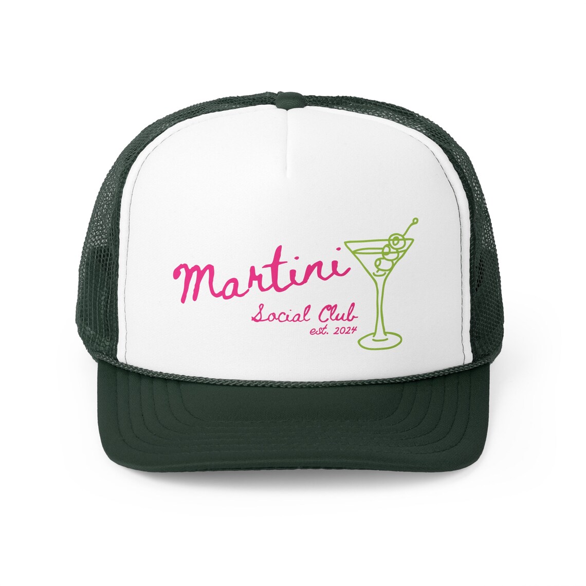 Martini Social Club Trucker Hat, Trendy Summer Cocktail Hat, Tini Time ...