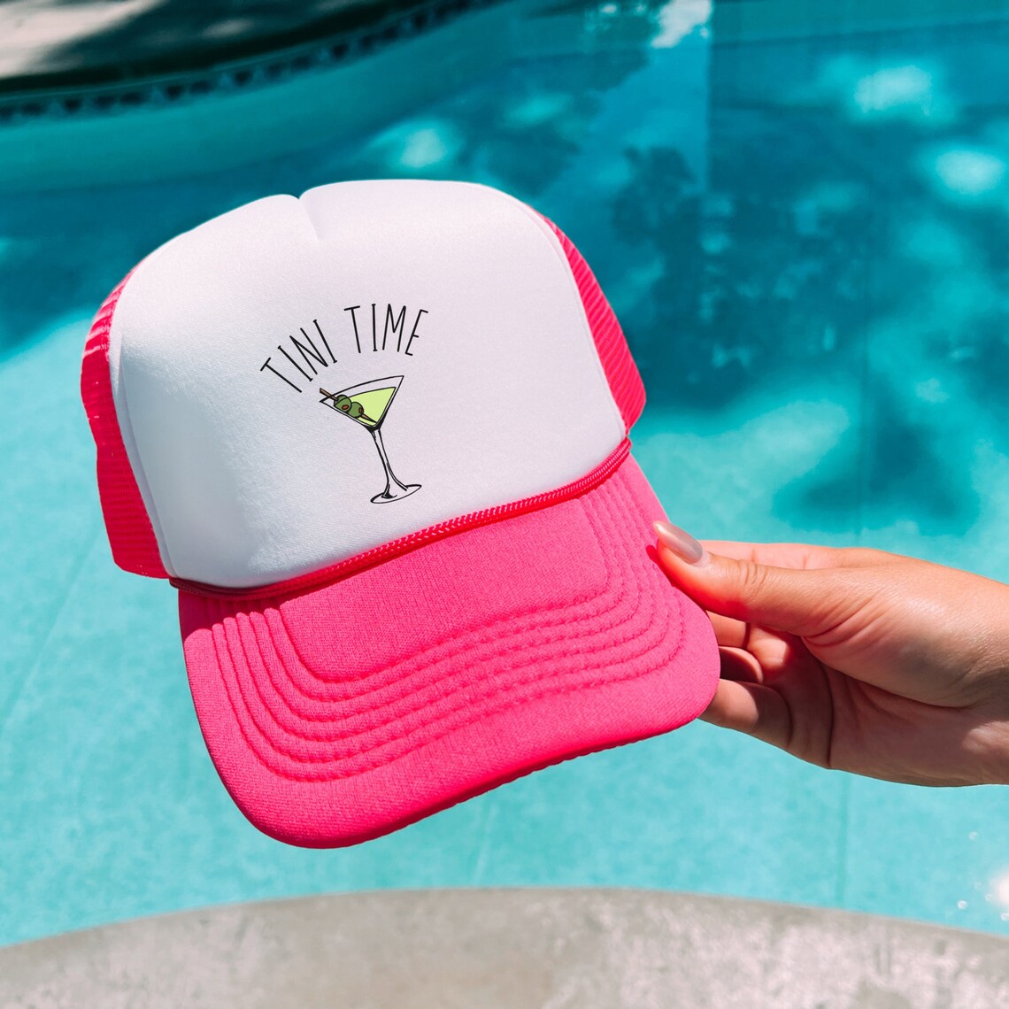 Tini Time, Martini Gift, Trendy Cocktail Trucker Hat, Martinis and ...