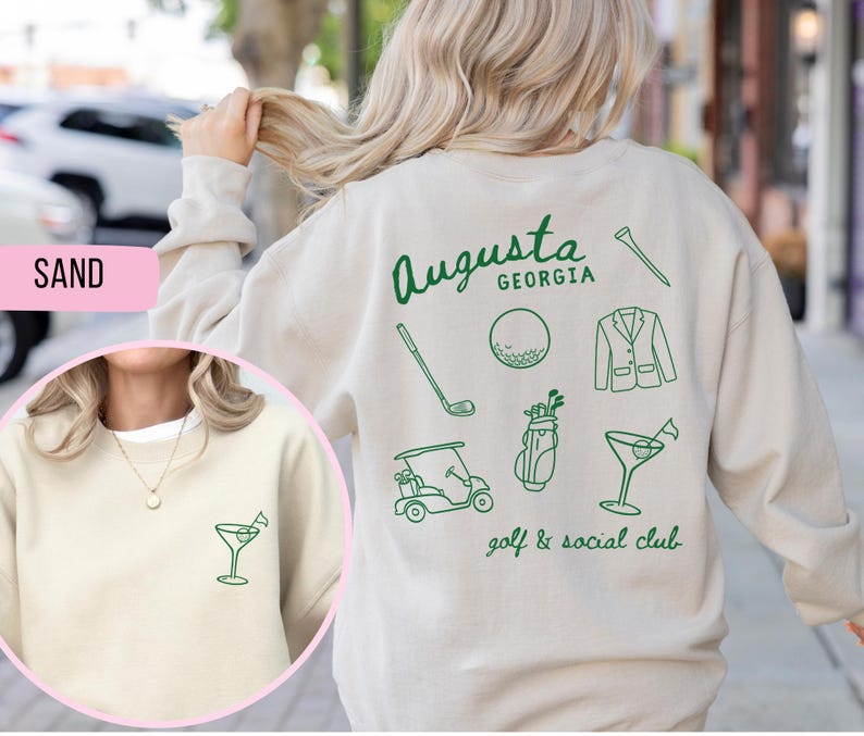 Women’s Golf Crewneck Sweatshirt, Augusta Georgia Sweatshirt, Golf Gift ...