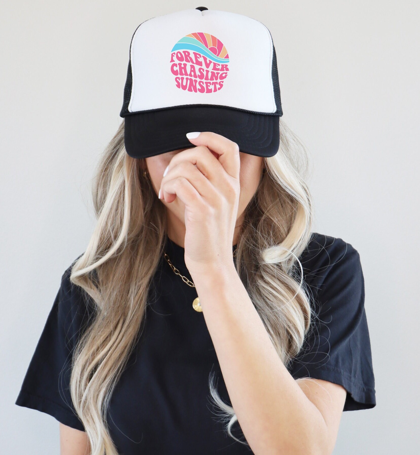 Forever Chasing Sunsets Trucker Hat, Sunset Baseball Hat, Summer Vibes ...