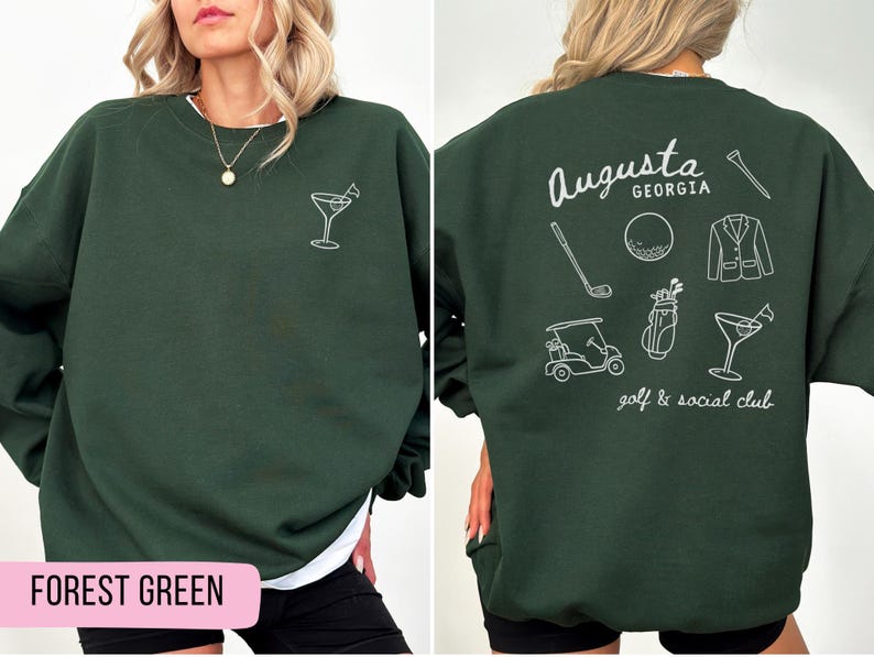 Women’s Golf Crewneck Sweatshirt, Augusta Georgia Sweatshirt, Golf Gift ...