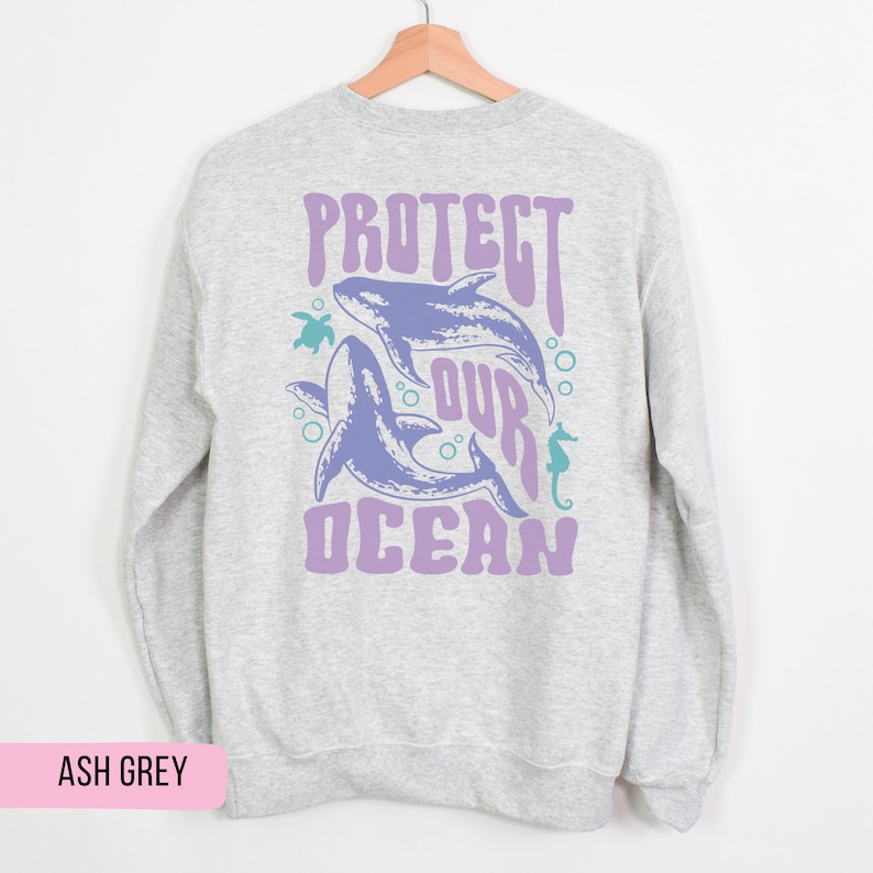 Protect Our Ocean Sweatshirt, Trendy Summer Beach Sweatshirt, Respect ...