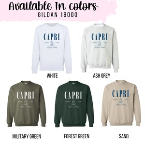 Capri Sailing Club Crewneck Sweatshirt, Capri Italy Sweater, Sailing ...