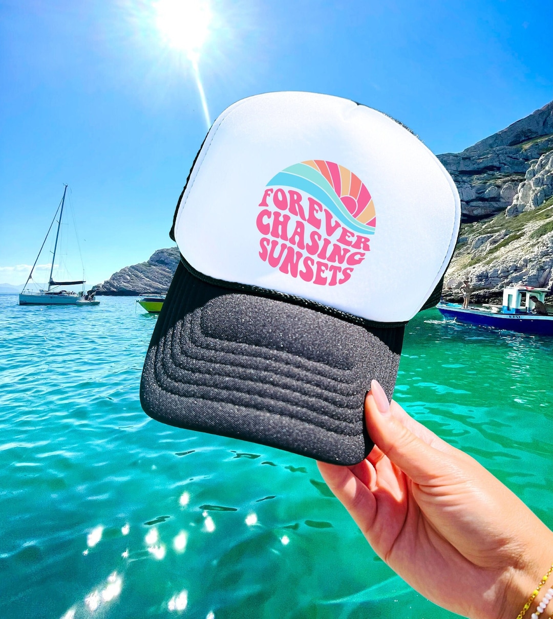 Forever Chasing Sunsets Trucker Hat, Sunset Baseball Hat, Summer Vibes ...
