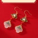 Jade Lotus Dangle Earrings Hetian Jade Earrings Green Jade - Etsy