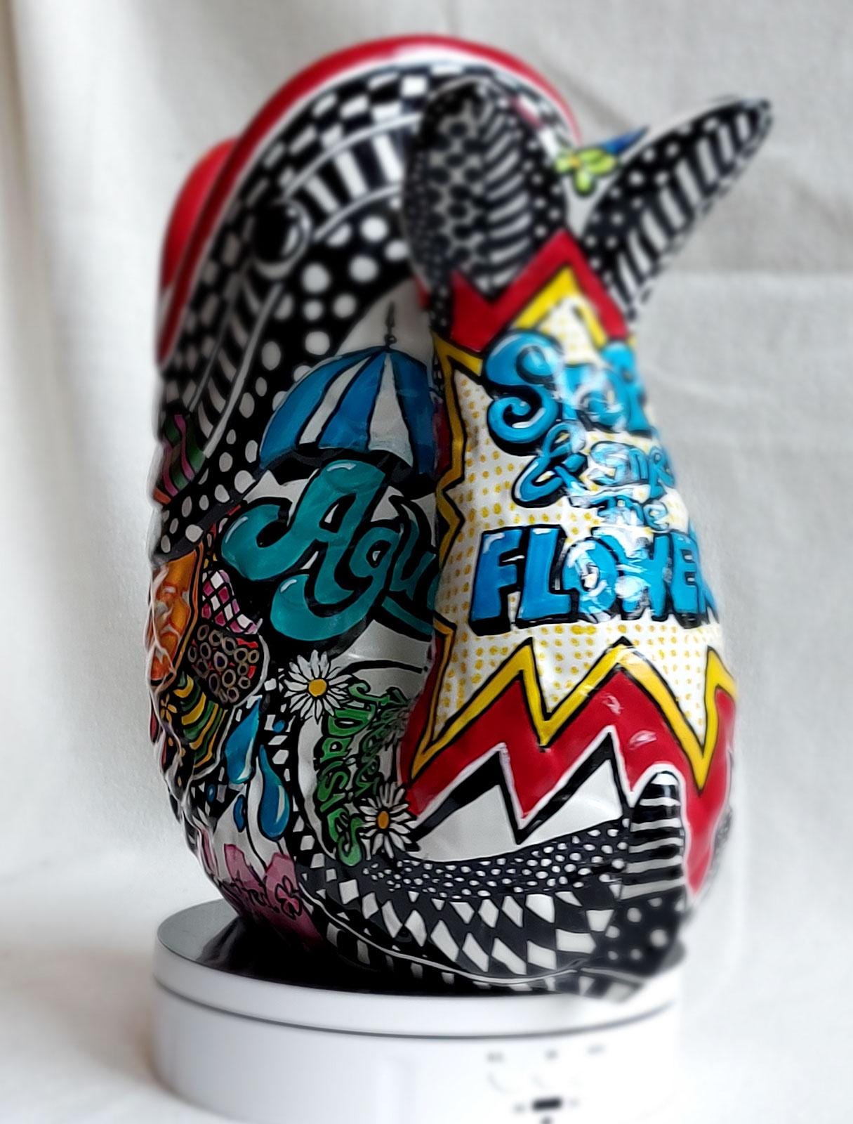 Fish Vase Pop Art Designer Vase Hand-painted Comic Design Fish Shape ...