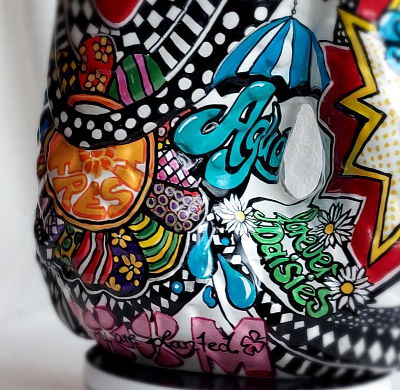 Fish Vase Pop Art Designer Vase Hand-painted Comic Design Fish Shape ...