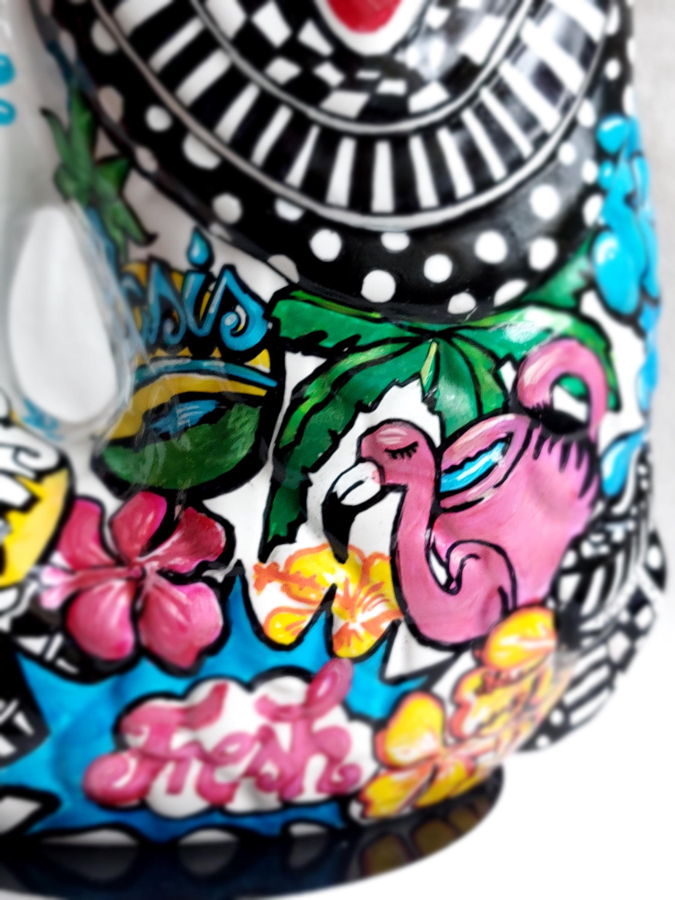 Fish Vase Pop Art Designer Vase Hand-painted Comic Design Fish Shape ...