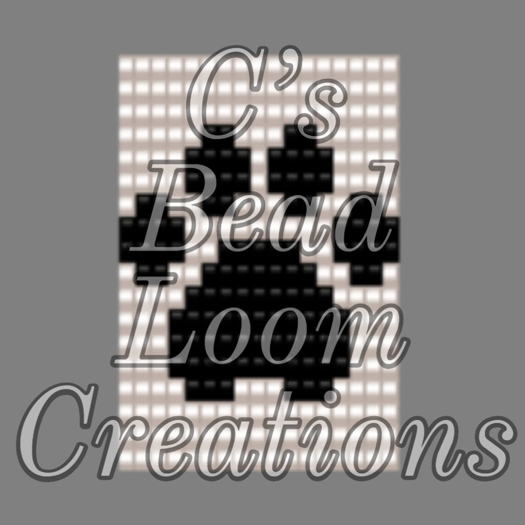 Dog Paw Print Bead Loom Keychain - Etsy