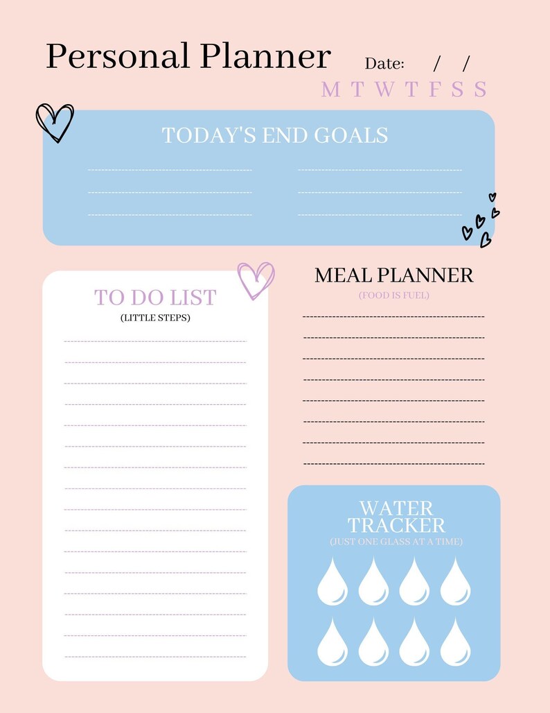 Pretty Pastel Personal Planner - Etsy