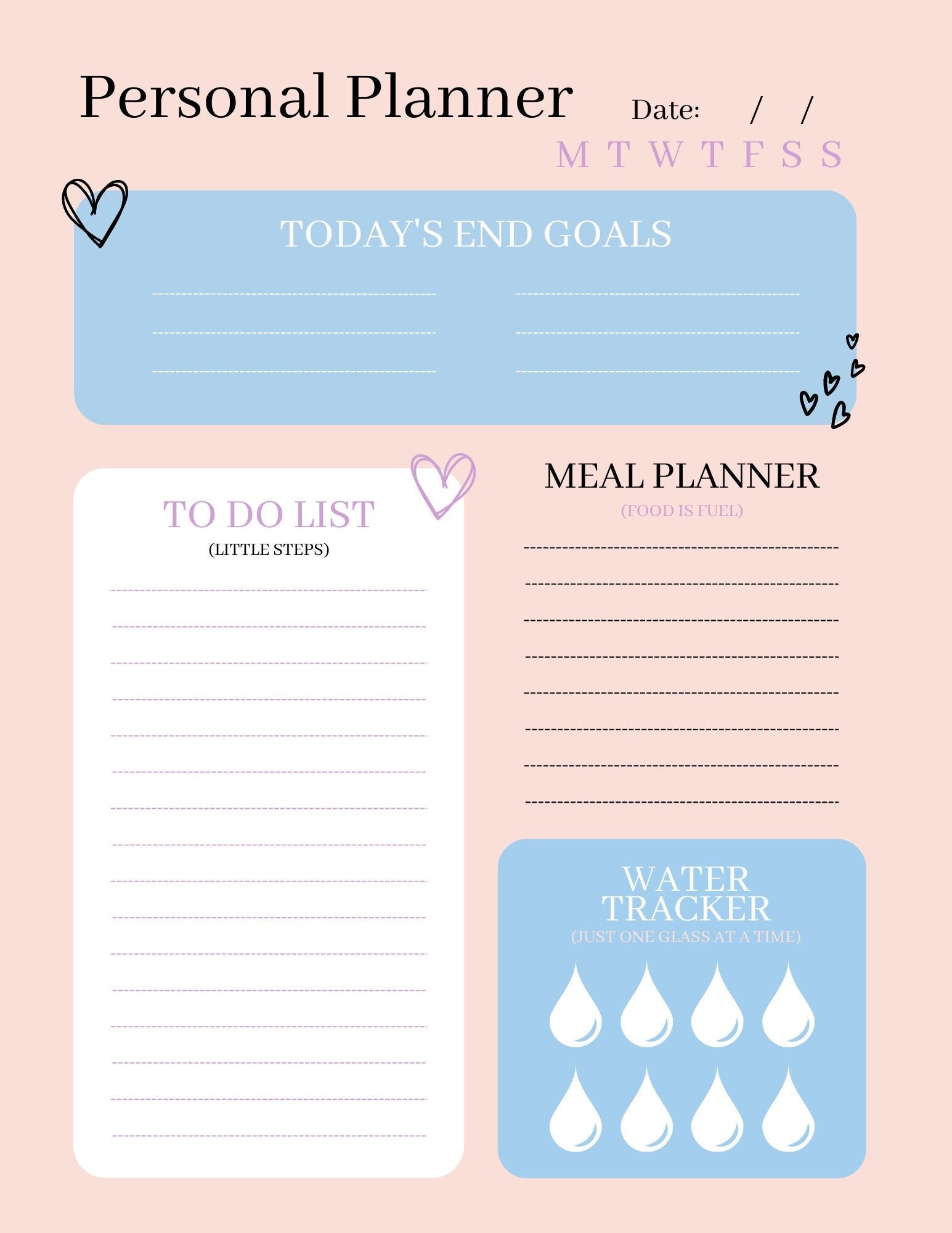 Pretty Pastel Personal Planner - Etsy