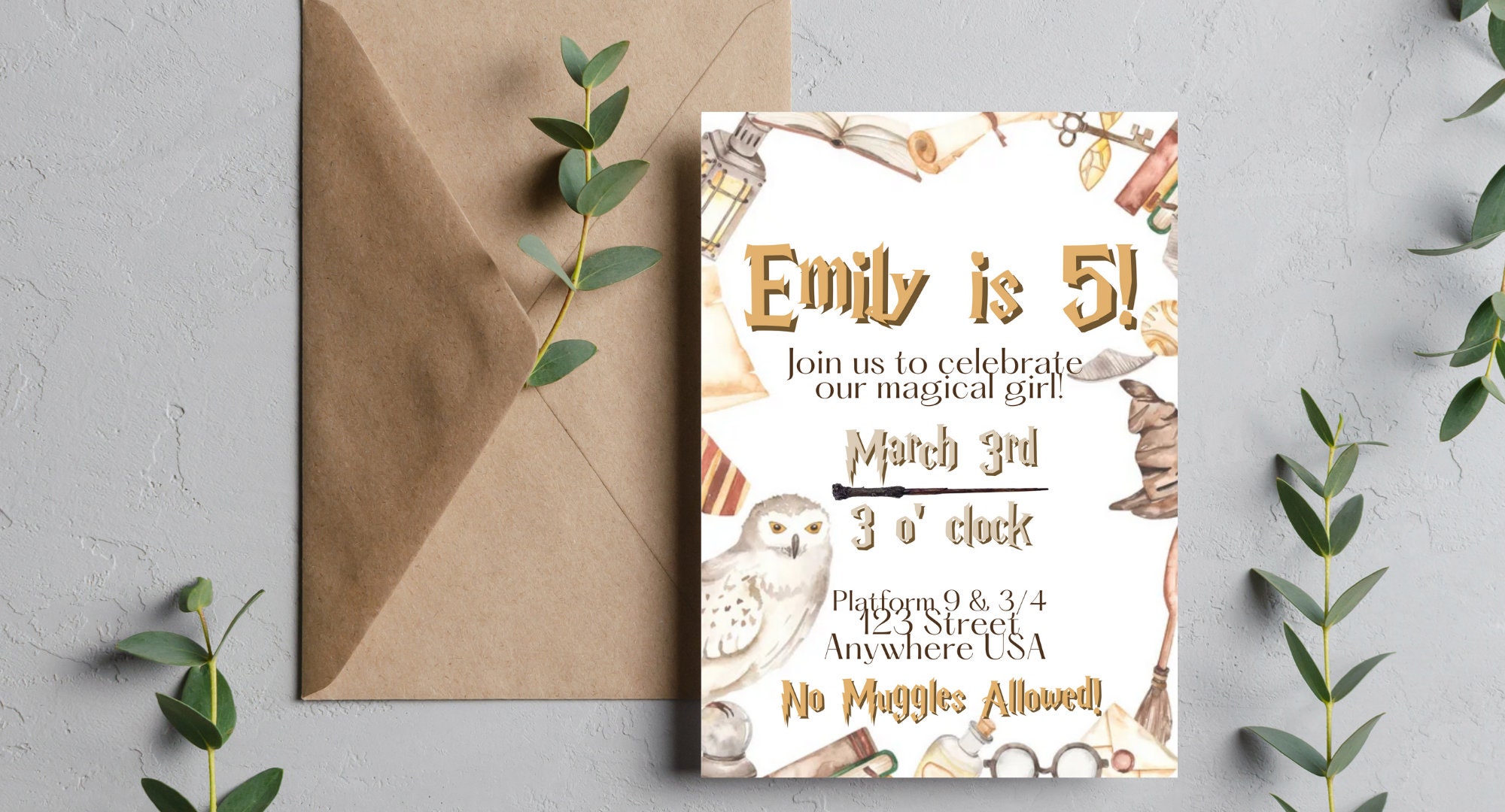 Harry Potter Magical Birthday Party Invitation EDITABLE TEMPLATE, Kids ...