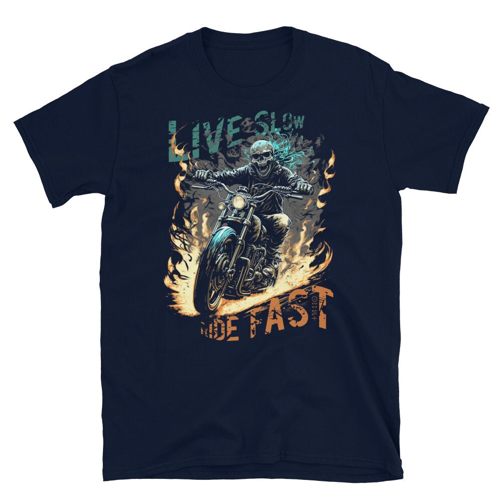 Biker Shirt Live Slow, Ride Fast From Occult Fashion Short-sleeve ...
