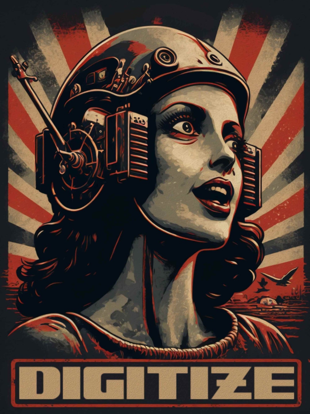Digitize Retro Propaganda-inspired Poster About Alternative Reality ...