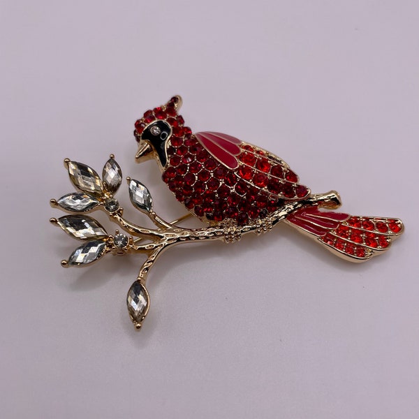 Cardinal Brooch - Etsy