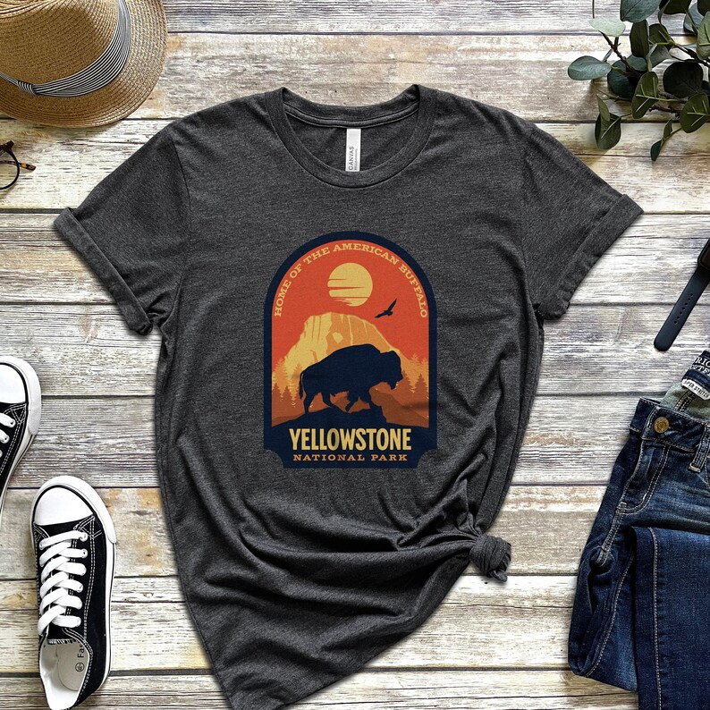 Vintage Yellowstone National Park Bison Tshirt, American Bison Shirt ...
