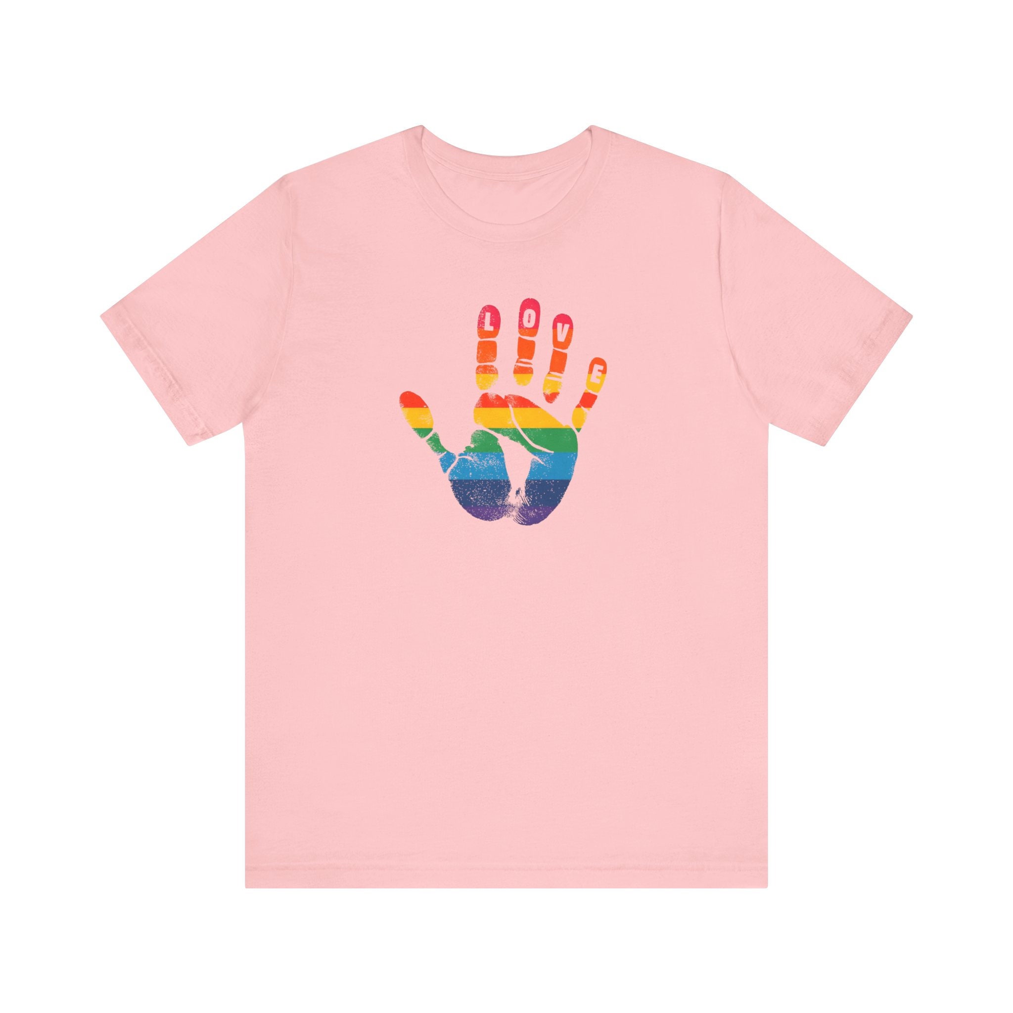 Rainbow Handprint Love Shirt, LGBTQ Pride Tee, Equality Support Shirt ...