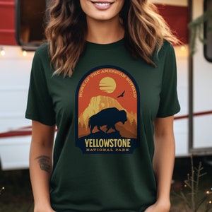Vintage Yellowstone National Park Bison Tshirt, American Bison Shirt ...