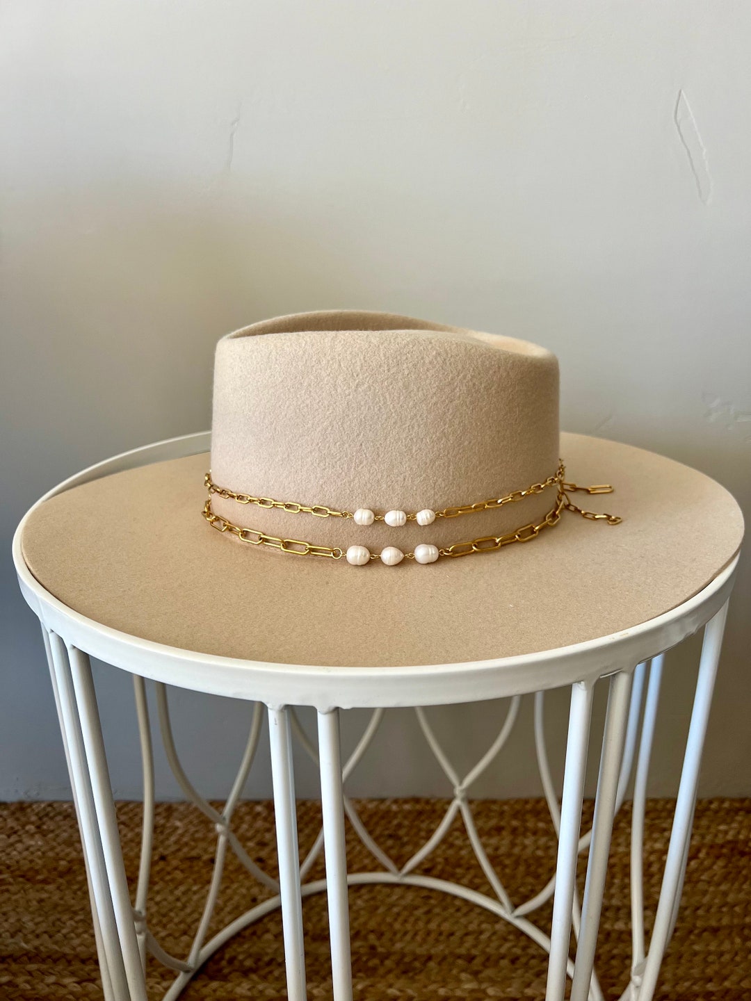 Pearl Paperclip Chain Hat Band - Etsy