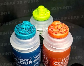 Crystal Cluster 3D Printed Dropper Bottle Micro CAPS to Fit Army ...
