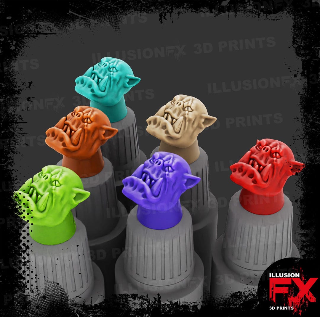 Mezgike Official Ork Orc - 3D Printed Dropper Bottle Super Mini CAPS ...