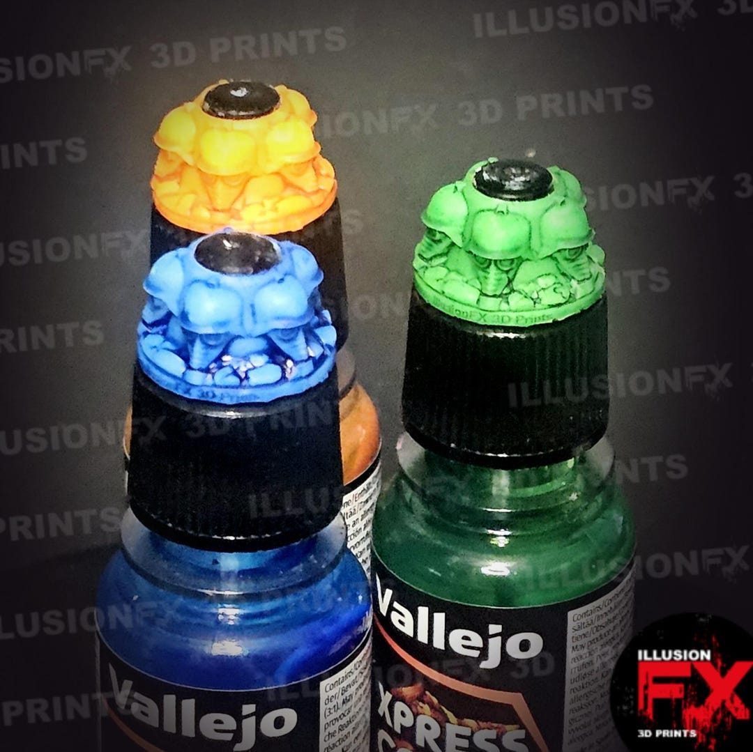 Death Korps - 3D Printed Dropper Swatch CAP Rings, to Fit NEW Vallejo ...