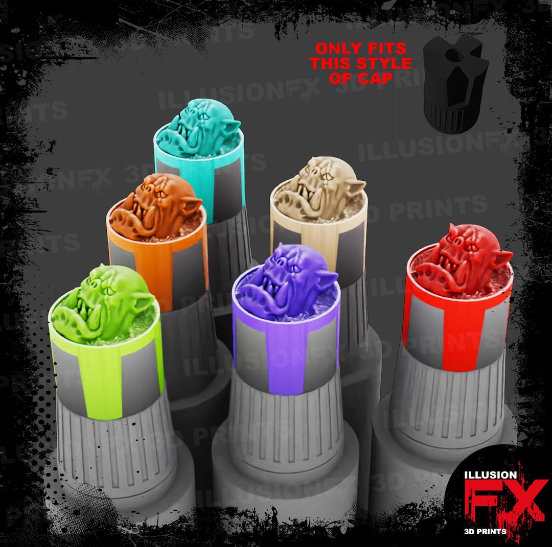 Mezgike Official Ork Orc - 3D Printed Dropper Bottle Colour Swatch Half ...