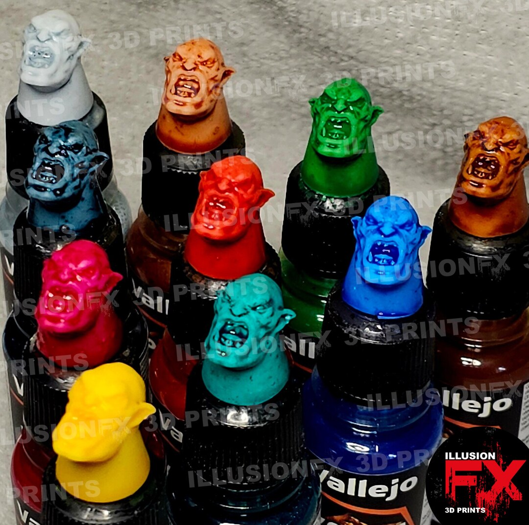 Ork Head - 3D Printed Dropper Swatch Super Mini CAPS, to Fit NEW ...