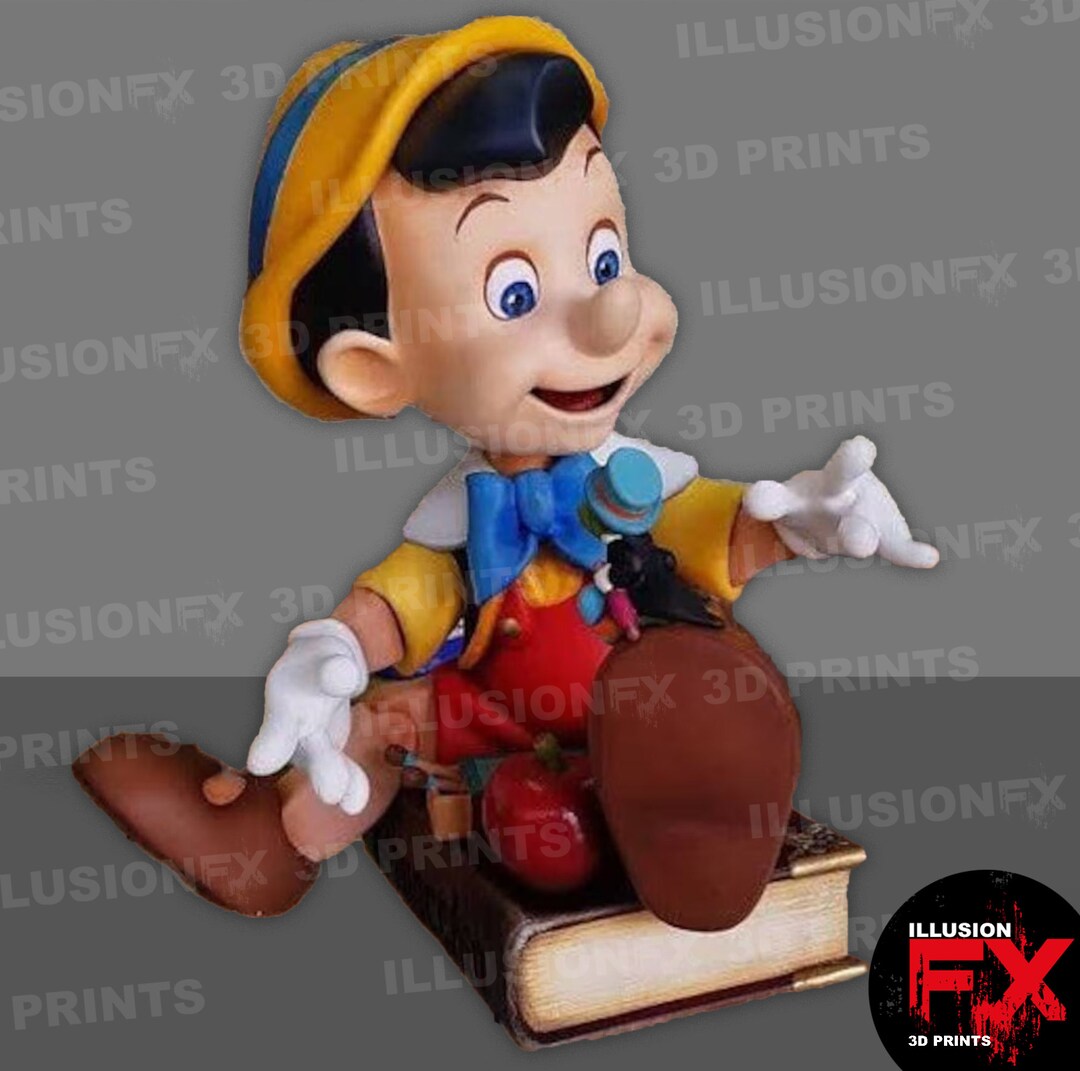 Pinocchio Sitting on a Book 3D Print STL File Download - Etsy