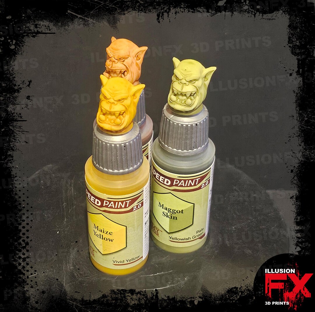 Ork Head - 3D Printed Dropper Bottle Super Mini CAPS 17ml 18ml, Fit ...