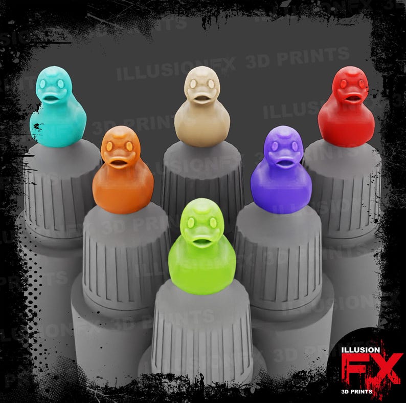 Baby Duck - 3D Printed Dropper Bottle Micro CAPS to Fit Army Painter ...
